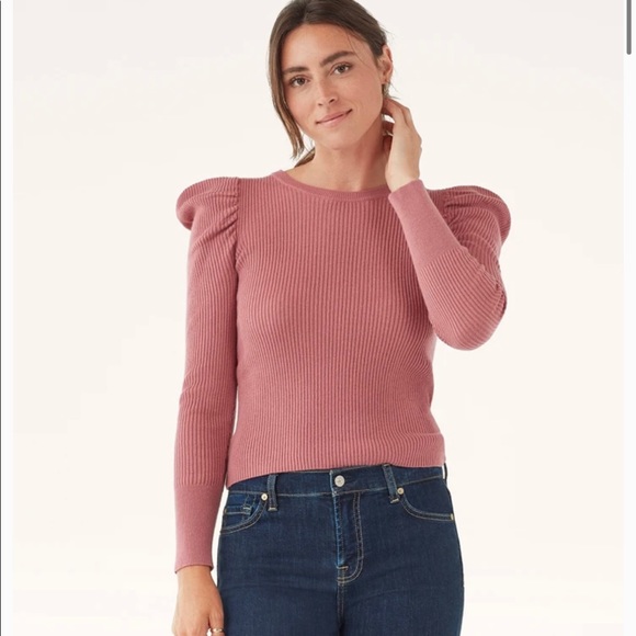 Splendid | Sweaters | Splendid Dusty Pink Sweater With Puff Sleeve Xs ...